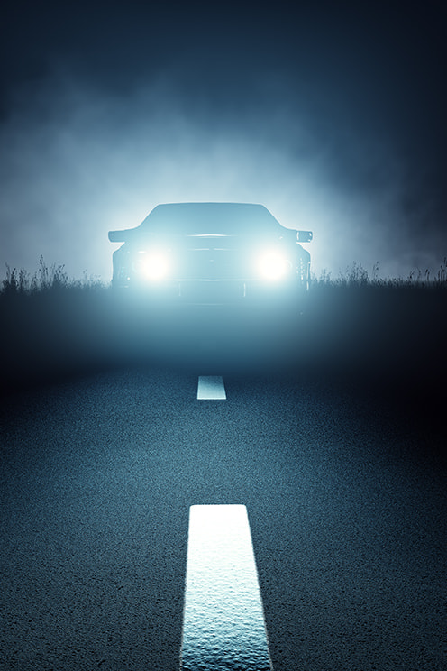 Front Car lights at night on open road by Johan Swanepoel / 500px