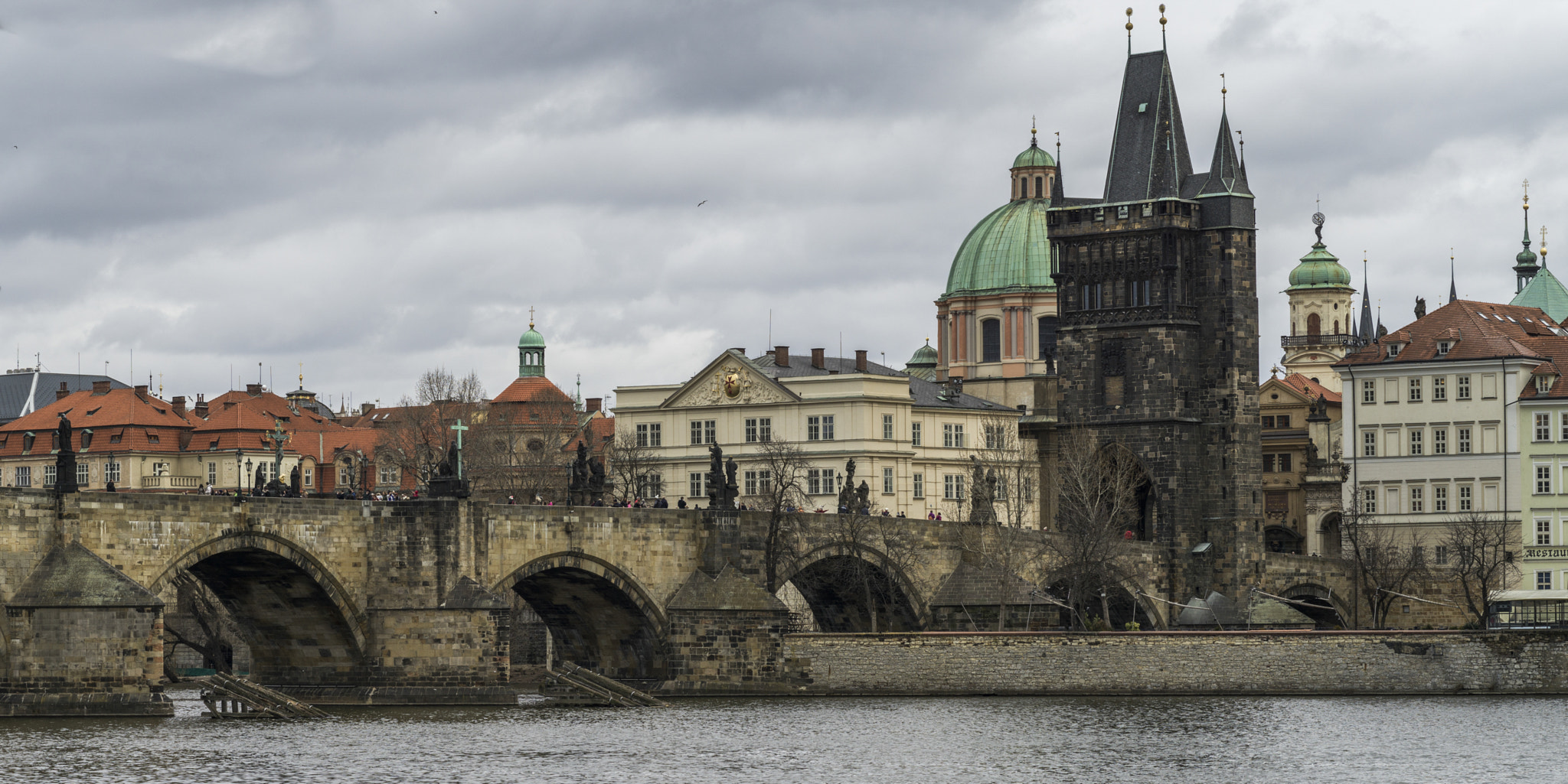 Charles Bridge across Vltava River, Prague, Czech Republic by Keith ...