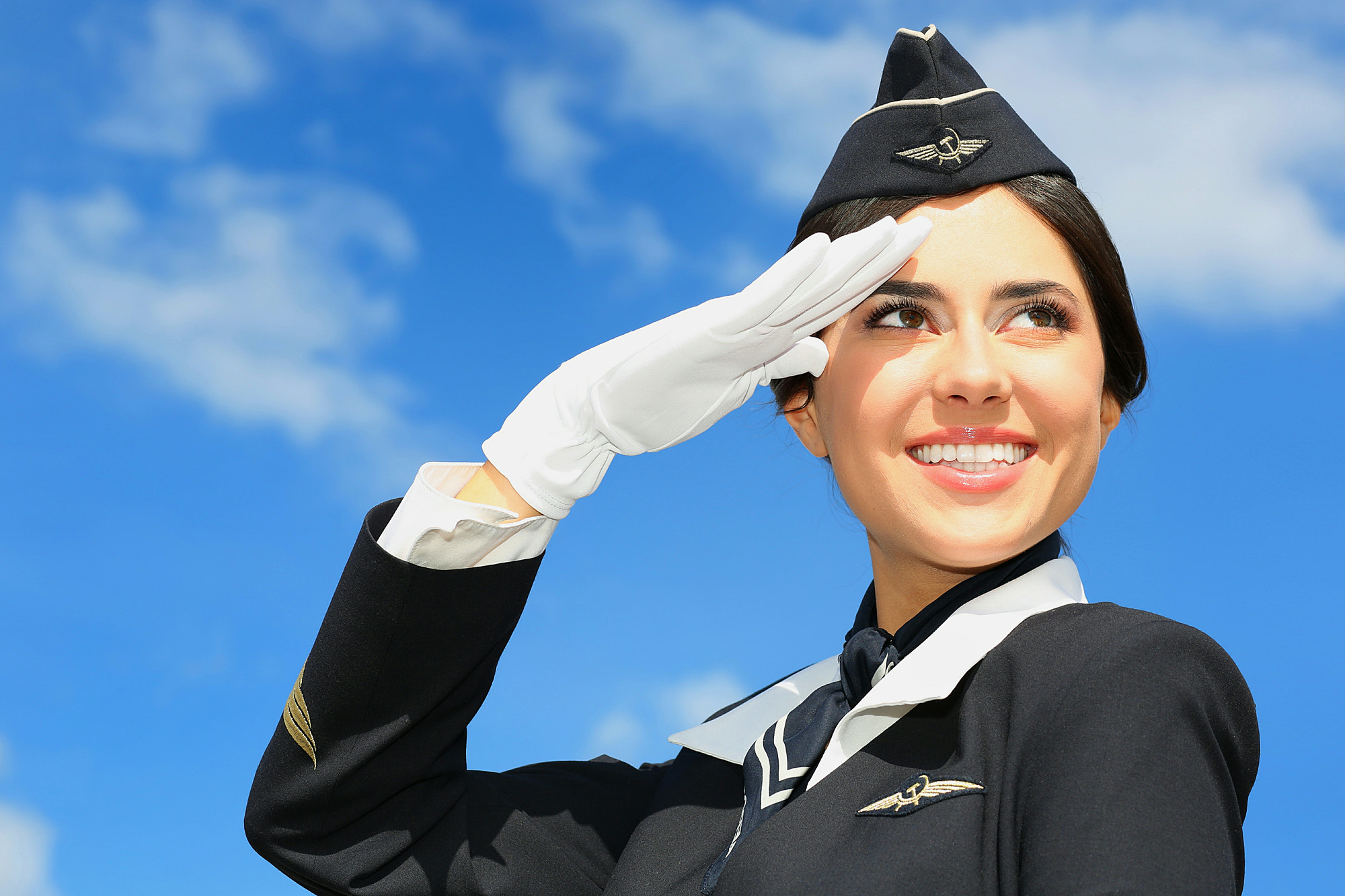 Portrait of beautiful stewardess by Elena Sikorskaya - Photo 28206361 ...