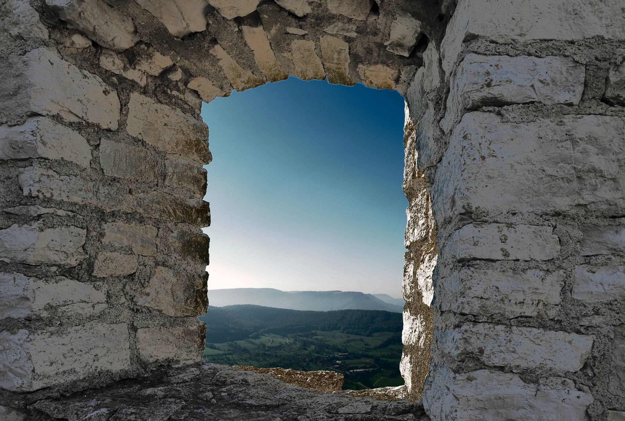 Mountain Landscape Through Stone Window | landscape photo by Andreas ...