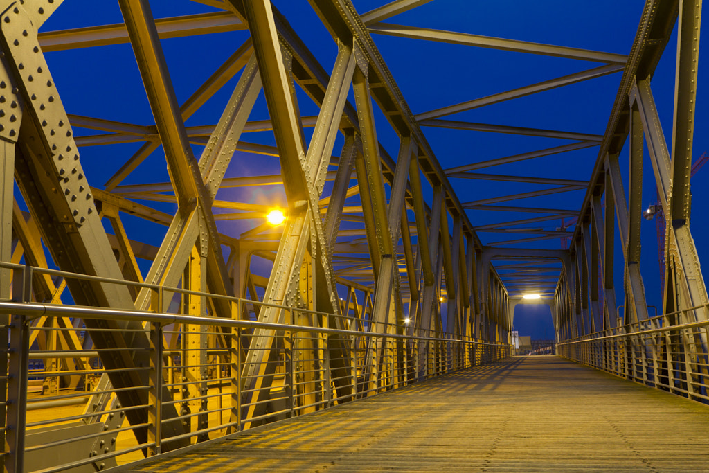 Steel Frame Bridge At Night by Marco Wahl / 500px