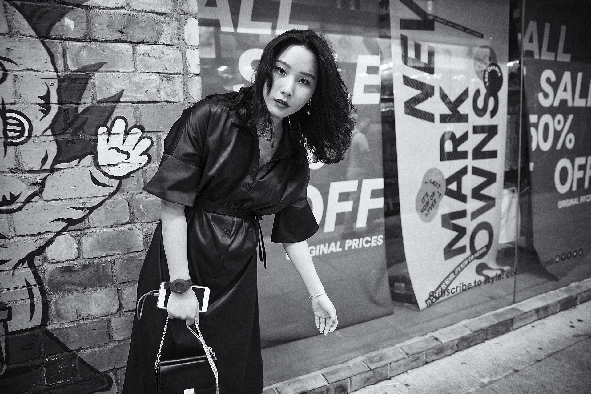 Stylish Woman Posing Against Graffiti Wall | people photo by kim steven ...