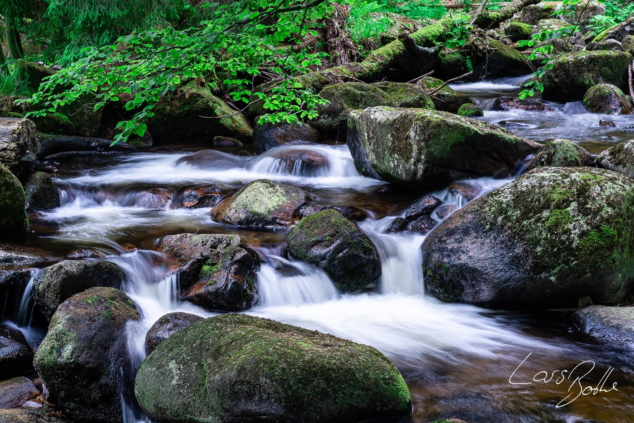 Cascading Water Stream Through Mossy Rocks | landscape photo by Lars ...