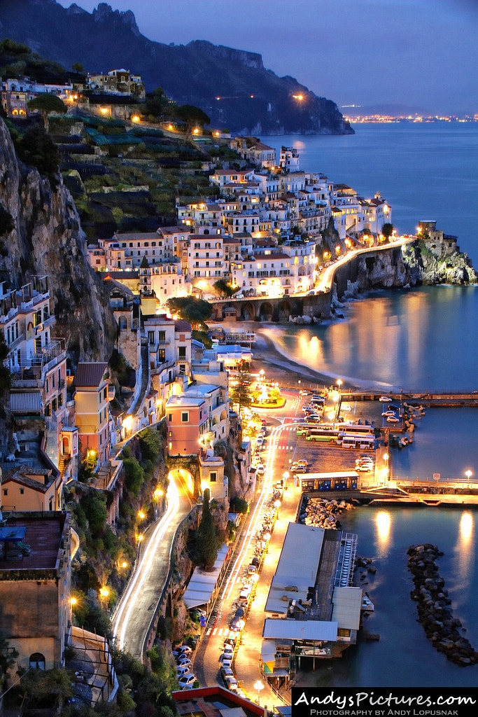 Amalfi at Night by Andy Lopusnak / 500px