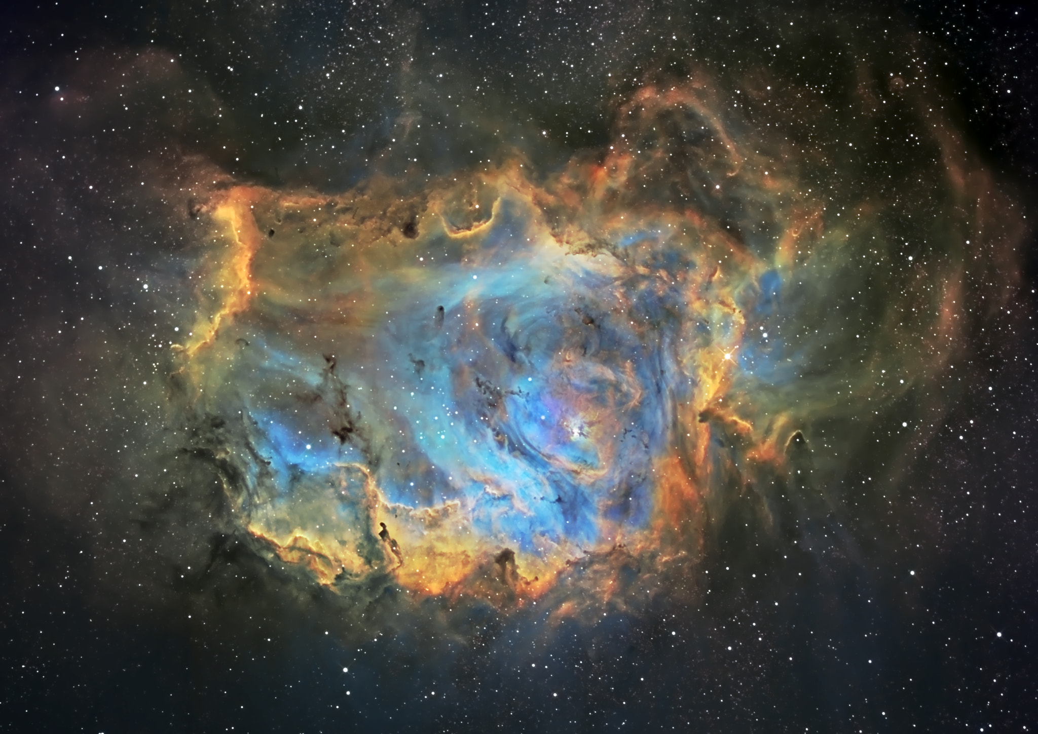 The Lagoon Nebula in Narrowband Hubble Pallette by David Lane - Photo ...