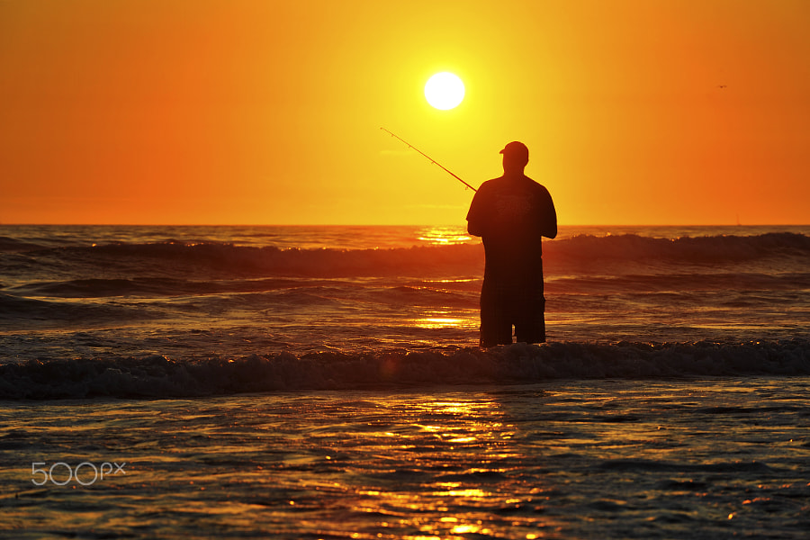 Surf Fishing at Sunset at Oceanside - August 22, 2013 by Rich Cruse / 500px