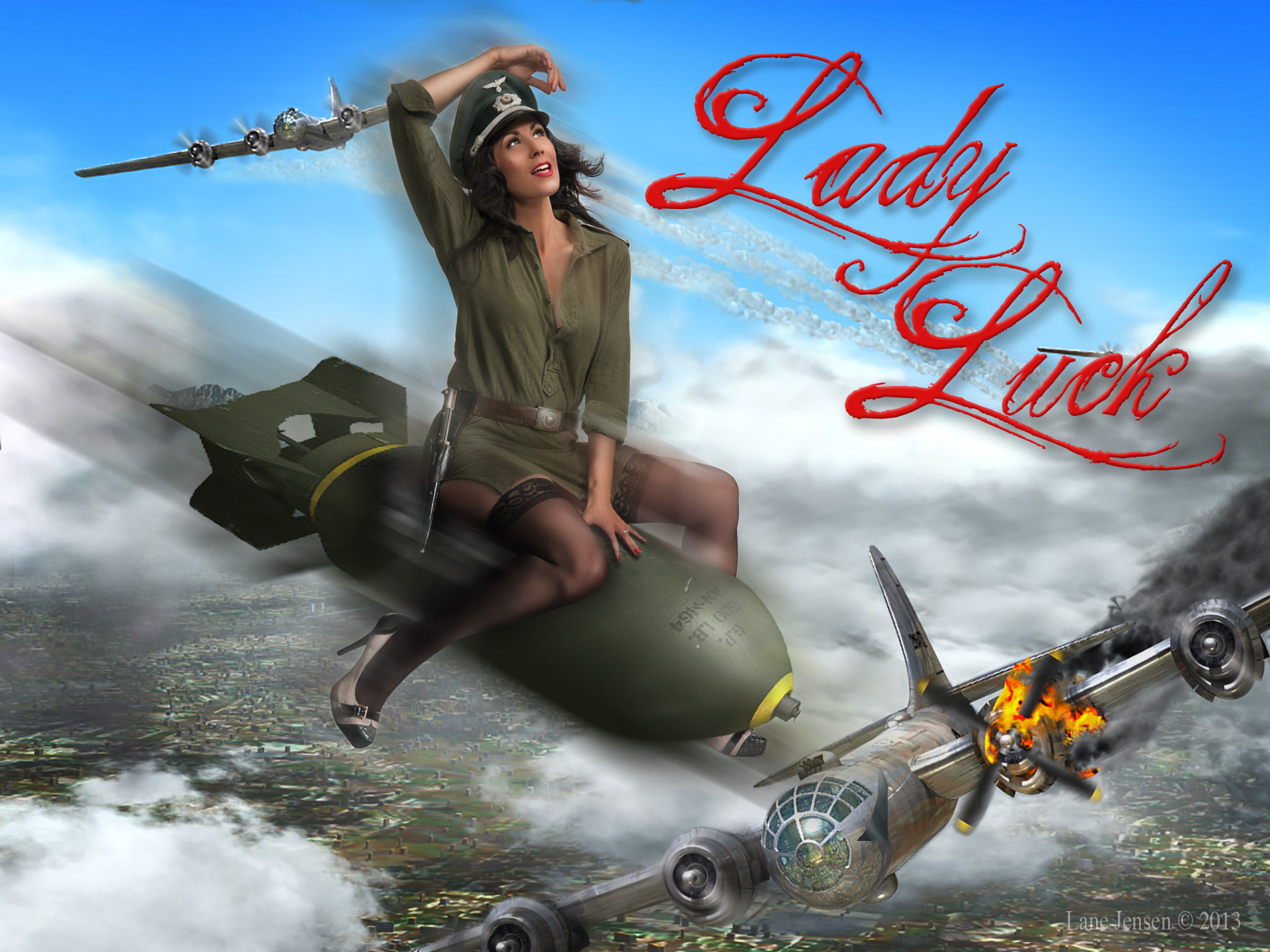 Lady Luck Pinup Bomb Girl by Lane Jensen / 500px