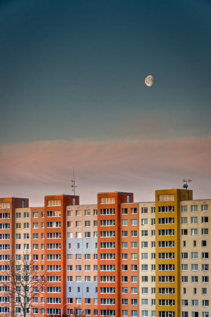 Moon Above City by Jan Zeman / 500px