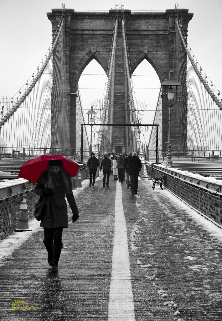 Red Umbrella Brooklyn Bridge by Weisser Photography / 500px