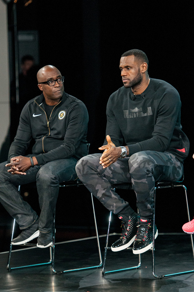 LeBron James with Nike Brand president Trevor Edwards by Sam Deng / 500px
