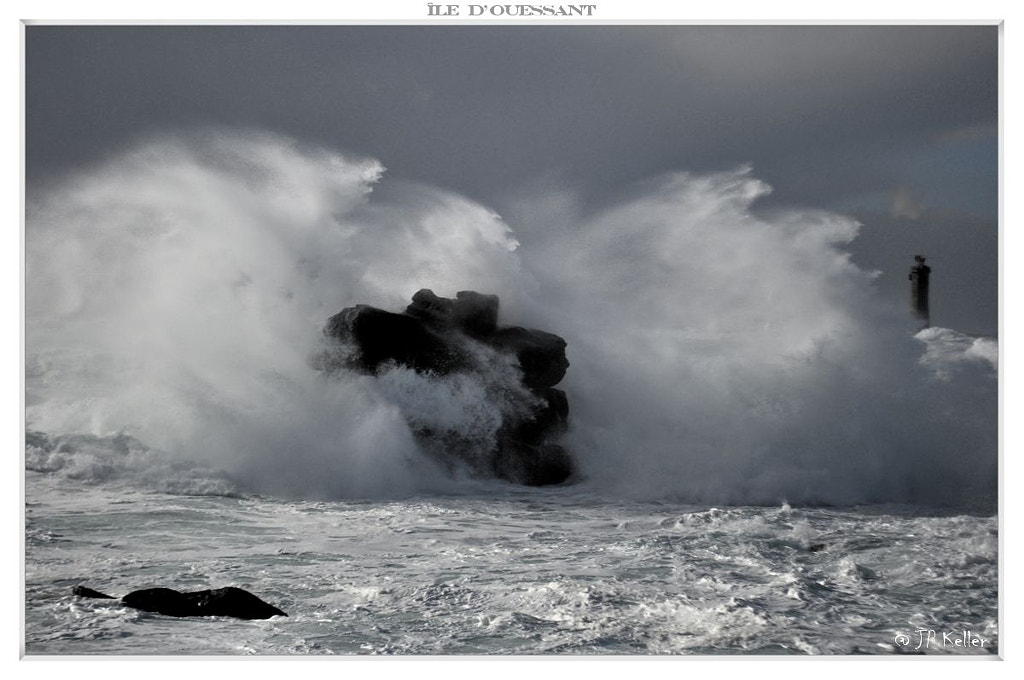 The Lighthouse of Nividic in the storm at Ouessant (brittany) by Jean ...