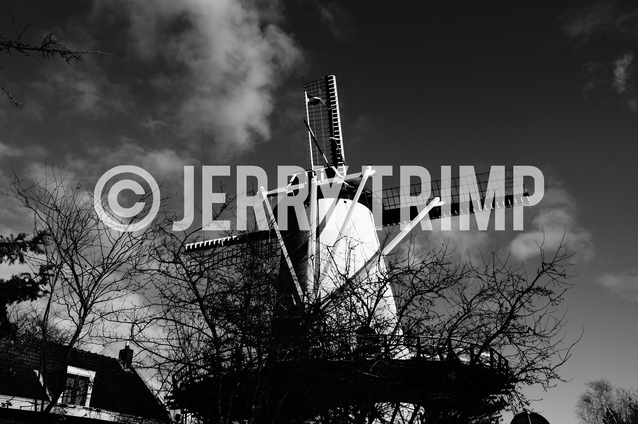 Kromme Zandweg Mill backside black and white by Jerry Trimp | 500px