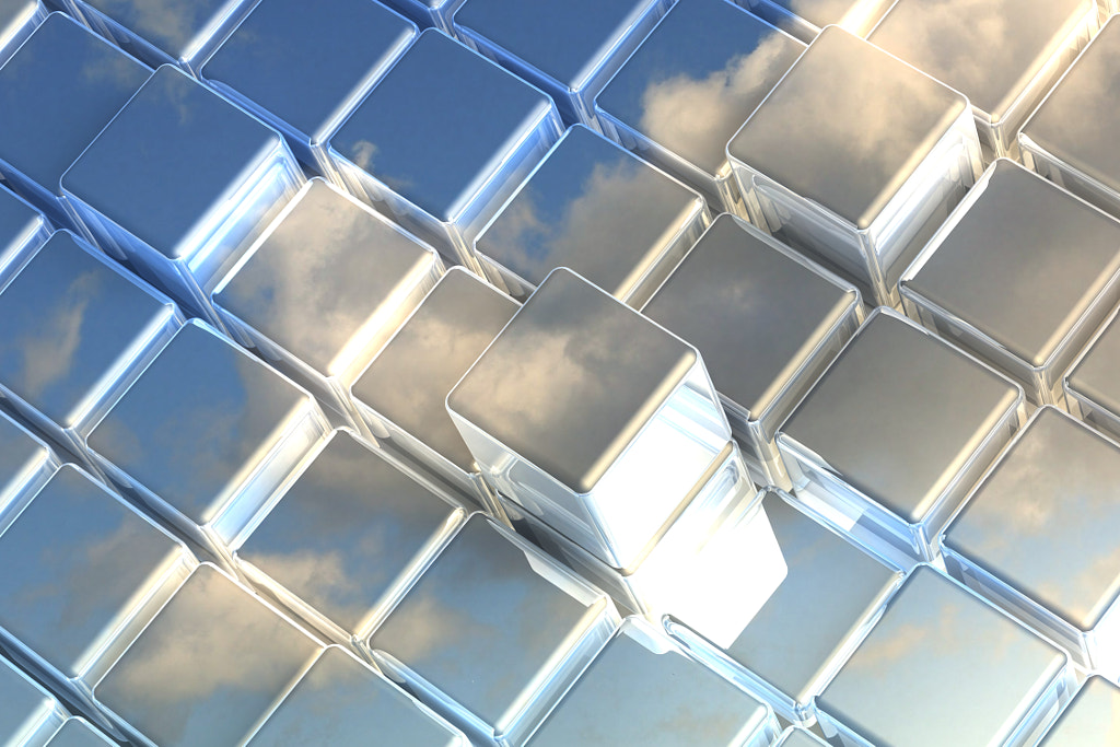 Blue cubes background by Zdenek / 500px
