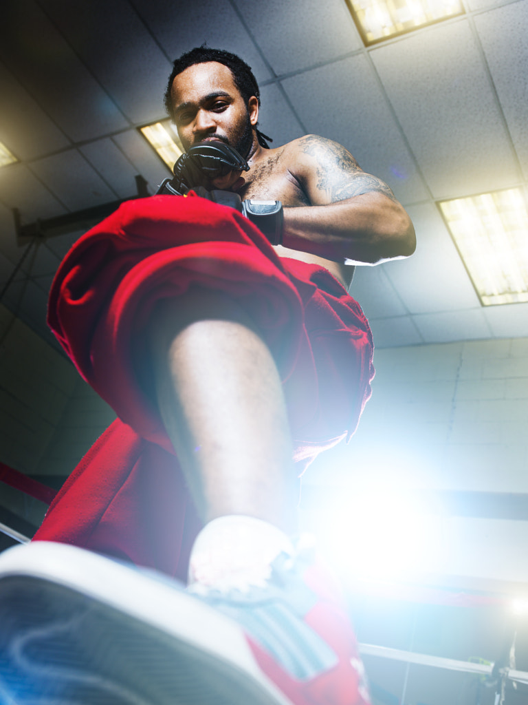 low angle shot of african man in boxing ring. by Joshua Resnick / 500px